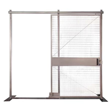 Folding Guard Slide Door, Steel, 5-53/64 ft. W Overall QF-S68-MR-G | Zoro