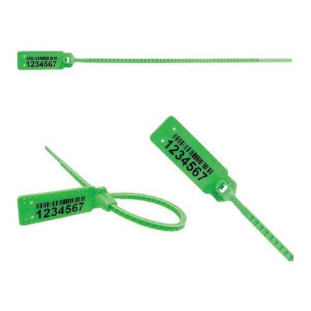 Elc Security Products Pull Tight Barcode Seals 8-1/2" x 9/64", Green ...