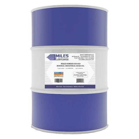 Miles Lubricants 55 gal Gear Oil Drum 460 ISO Viscosity, 140W SAE ...