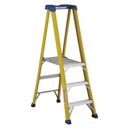 Westward 3 ft. Fiberglass 375 lb. Platform Stepladder, Type IAA WW-3443 ...