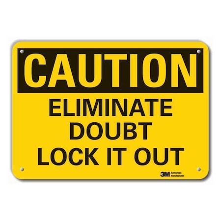 Lyle Reflective Lockout Tagout Caution Sign, 10 in Height, 14 in Width ...