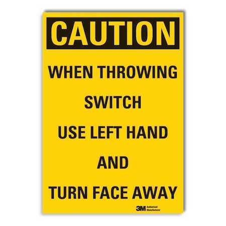 Lyle Caution Sign, 7 in. H, Vinyl, When Throwing LCU3-0433-RD_10x7 | Zoro