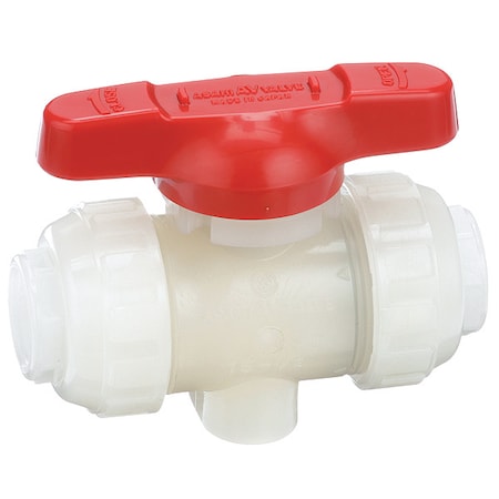 Asahi 1-1/2" Socket PVDF Ball Valve 2-Way 1627015 | Zoro