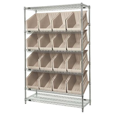 Quantum Storage Systems Steel Wire Pick Rack, 48 in W x 74 in H x 18 in ...