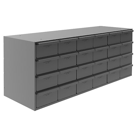 Durham Mfg Drawer Bin Cabinet with 24 Drawers, Steel, 33 3/4 in W x 14 ...