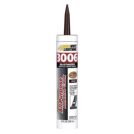 White Lightning All Purpose Caulk, 10 oz, Cartridge, Brown, Acrylic ...