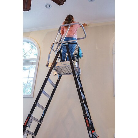 Little Giant Ladders 8 to 14 ft Fiberglass Platform Stepladder, 375 lb ...
