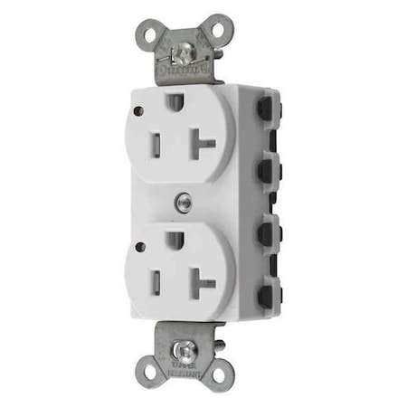 Hubbell Receptacle, 20 A Amps, 125V AC, Flush Mount, Standard Duplex ...