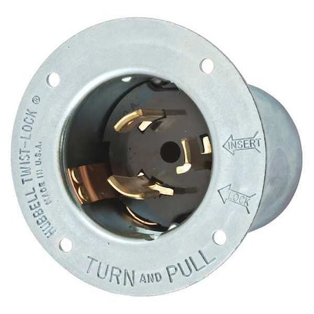 Hubbell Wiring Device-Kellems Flanged Locking Inlet, Non-NEMA, 50 A ...