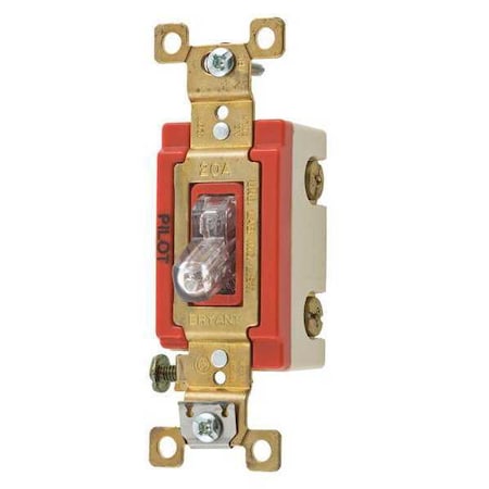 Bryant Pilot Light Wall Switch, Clear, 20A 4901PLC120 | Zoro