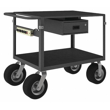 Zoro Select Instrument Cart with Flush Metal Shelves, Steel, Flat, 2 ...