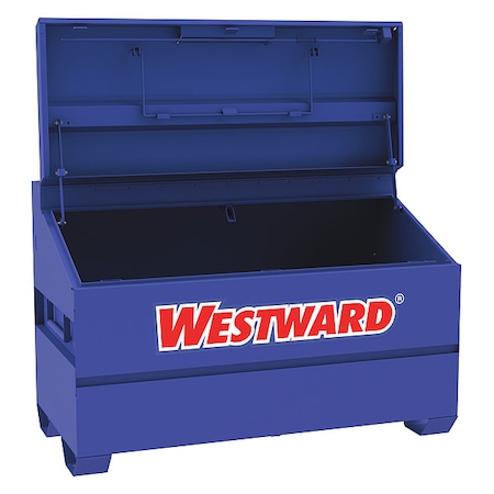 Westward WESTWARD Slope-Lid Jobsite Box, Blue, 31 cu ft, 60" W x 30" D ...