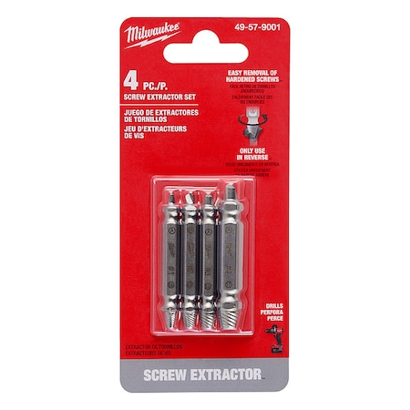 Milwaukee Tool M2 HARD SCREW EXTRACTOR 4PC SET 49-57-9001 | Zoro