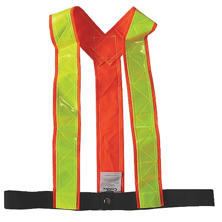 Condor Safety Vest, Orange/Red, Hook-and-Loop 491R71 | Zoro