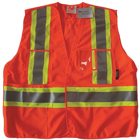 Condor Safety Vest, Orange/Red, L/XL, Polyester 491T05 | Zoro