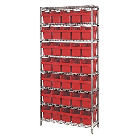 Quantum Storage Systems Steel Bin Shelving, 36 in D x 74 in H x 12 in W ...