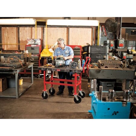 Rubbermaid Work Height Platform Truck, 2000 lb. FG447300BLA | Zoro