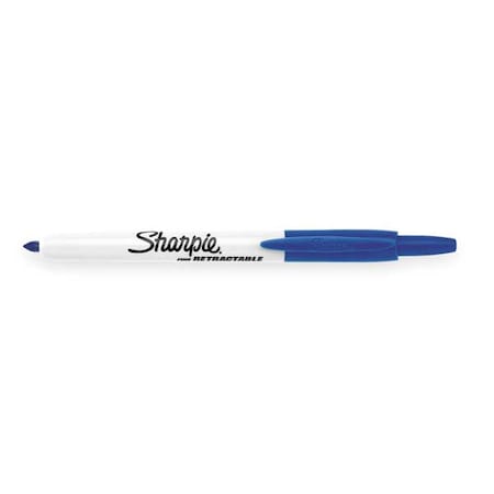 Sharpie Permanent Marker, Blue, Fine Tip, Retractable, 12 PK 32703 | Zoro