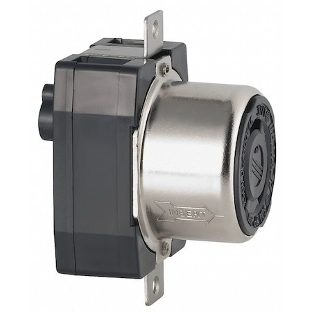 Leviton 50A Locking Receptacle 3P 4W 600Vac/250Vdc Bk/Wt 7379 | Zoro