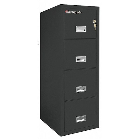 Sentry Safe 4 Drawer Fire-Resistant Filing Cabinet, Black, Letter ...