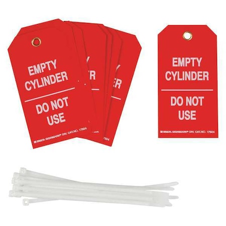 Brady Cylinder Status Tag, Lockout Tagout, Polyester, 5 3/4 in H x 3 in ...