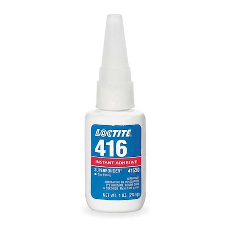 Loctite Instant Adhesive, 416 Series, Clear, 1 oz, Bottle 135452 | Zoro
