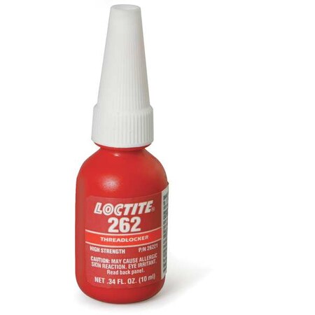 Loctite Threadlocker, LOCTITE 262, Red, High Strength, Liquid, 10 mL ...