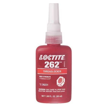 Loctite Threadlocker, LOCTITE 262, Red, High Strength, Liquid, 50 mL ...