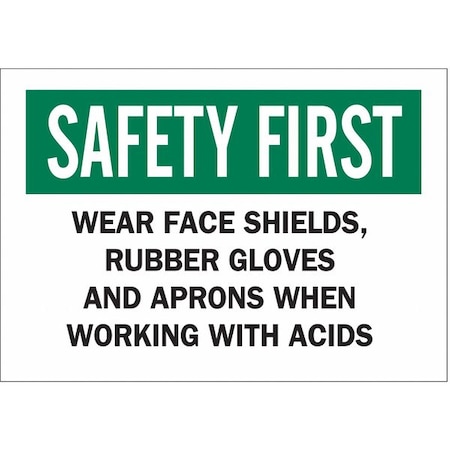 Brady Personal Protection Sign, 7 in Height, 10 in Width, Polyester ...