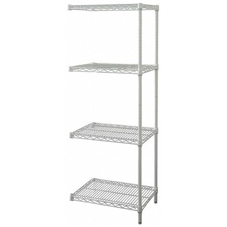 Zoro Select Shelving, Add-On, H63, W24, D24, Wht, 4 Shelf 5GRA1 | Zoro