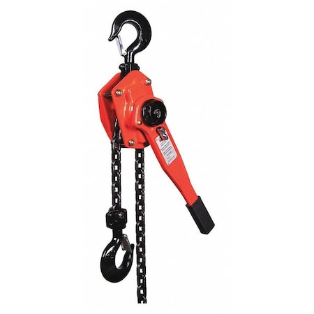 Dayton Lever Chain Hoist, 6,000 lb Load Capacity, 5 ft Hoist Lift, 1 29 ...