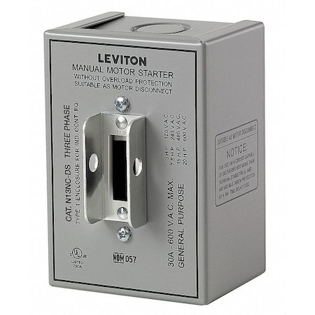 Leviton Toggle Switch Gy 1 Metal Encl For Ms302/Ms303 N13NC-DS | Zoro