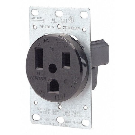 Leviton Receptacle, 50 A Amps, 125VAC, Flush Mount, Single Outlet, 5 ...