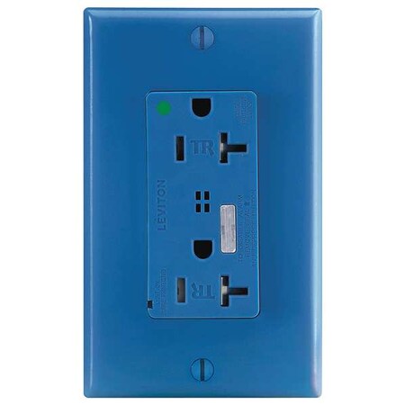 Leviton Receptacle, Deco, 20A, 5-20R, 125V, Blue T8380-B | Zoro