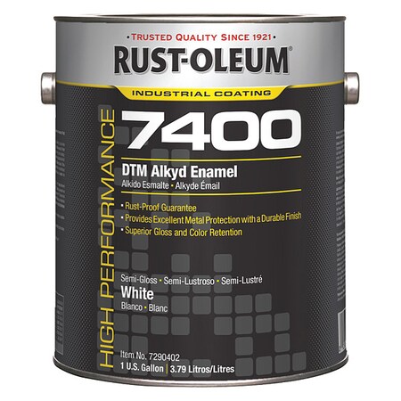 Rust-Oleum Interior/Exterior Paint, Semi-gloss, Oil Base, White, 1 gal ...