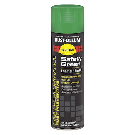 Rust-Oleum Rust Preventative Spray Paint, Safety Green, Gloss, Solvent ...