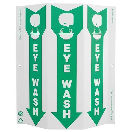 Zing Eye Wash (Eye Wash Pictogram), 9" W x 12" H, Plastic 4054G | Zoro