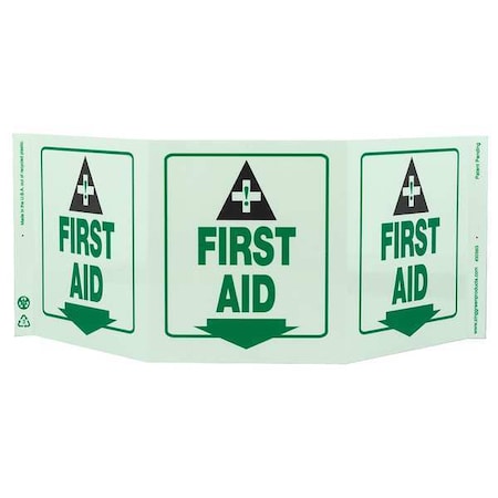 Zing First Aid (Arrow Pointing Down Pictogram), 20" W x 7 1/2" H ...