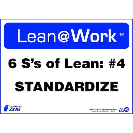 Zing Lean Sign, Six Ss of Lean Standardize, 2177 2177 | Zoro