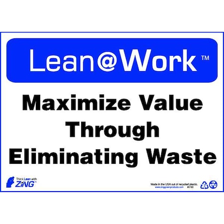 Zing Lean Sign, Lean At Work, Waste, 10X14", 2183 2183 | Zoro