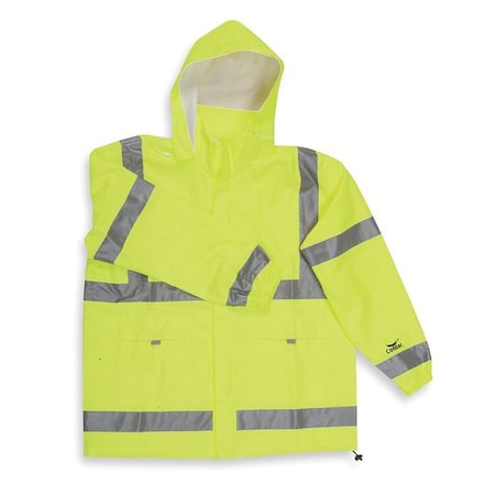 Condor Rain Jacket Hood, Hi-Vis YelloGreen, M 5KE90 | Zoro