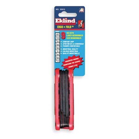 Eklind 9 Piece SAE Fold-Up Hex Key Set, 25912 25912 | Zoro