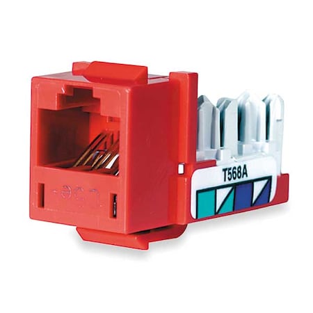Hubbell Premise Wiring Jack, Red, Cat5e, Rj45 HXJ5ER | Zoro