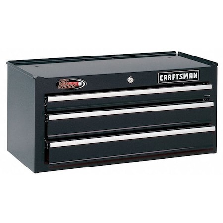 Craftsman Heavy Use Intermediate Chest, 3 Drawer, Black, Steel, 26-1/2 ...