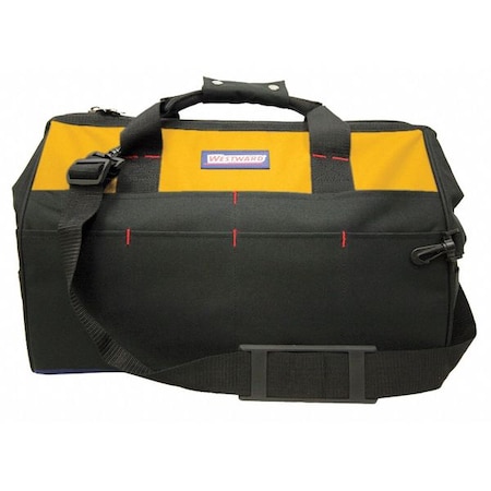 Westward Tool Bag, Black/Yellow, 600D Polyester, 36 Pockets 5MZK0 | Zoro