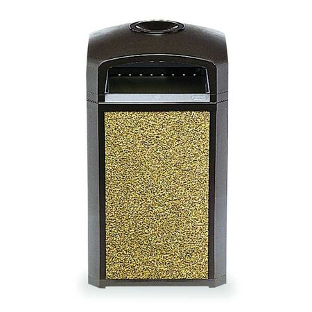 Rubbermaid Commercial 50 Gal Square Trash Can, Sable, 26 in Dia, None ...