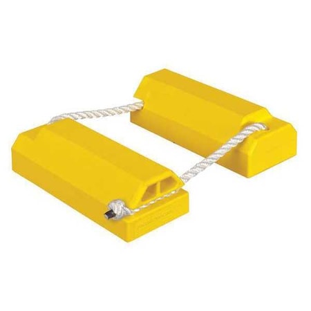 Checkers Airplane Chock, 4-1/4 In, Urethane, Ylw, PR AC4614-LR-P | Zoro