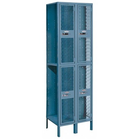 Lyon Wardrobe Locker, 24" W, 18" D, 78" H, (2) Wide, (4) Openings, Dove ...