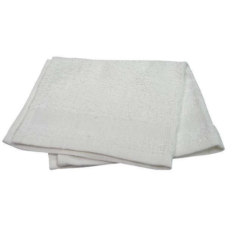 R & R Textile Wash Cloth, 12x12 In, White, PK12 61200 | Zoro