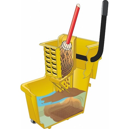 Rubbermaid Commercial 11 gal WaveBrake Side Press Mop Bucket and ...